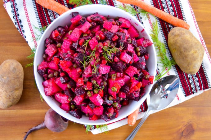 Vinegret Russian/Ukrainian Beet Potato Salad (Винегрет) - Whole Made Living