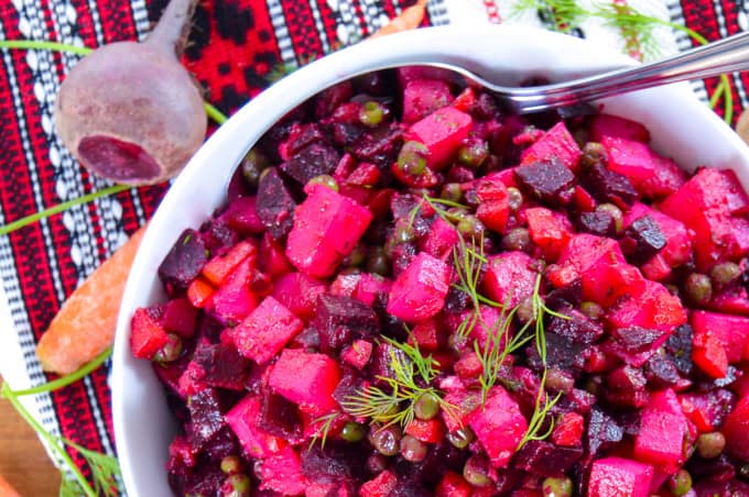Vinegret Russian/Ukrainian Beet Potato Salad (Винегрет) - Whole Made Living