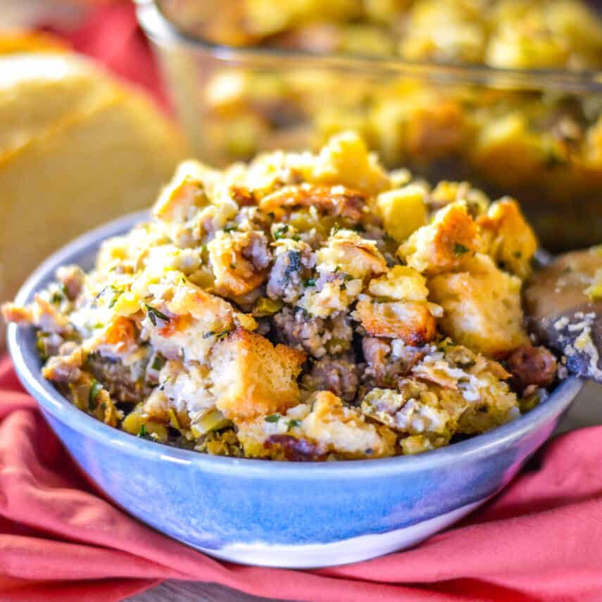 Sourdough Bread Stuffing with Sausage and Herbs - Whole Made Living